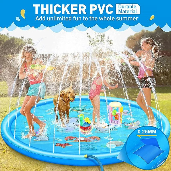 100/170 CM Kids Paddling Pad Inflatable Water Jet Swimming Pool Summer ...