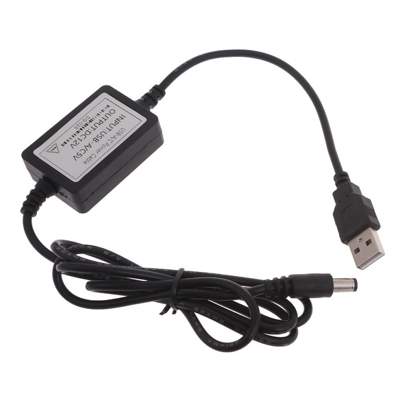 USB Power Supply Adapter Cable with DC 5.5 x 2.1mm USB 5V to DC 12V ...
