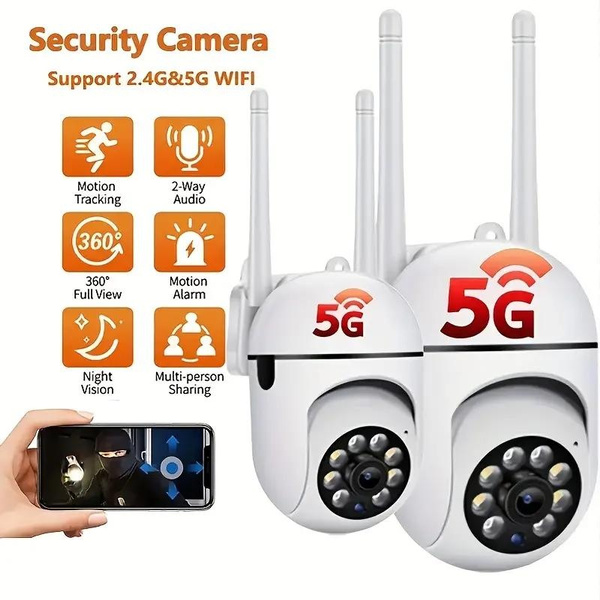 (1/2Pcs)2.4G&5G Wireless Wifi IP Dome Camera Outdoor Indoor Waterproof ...