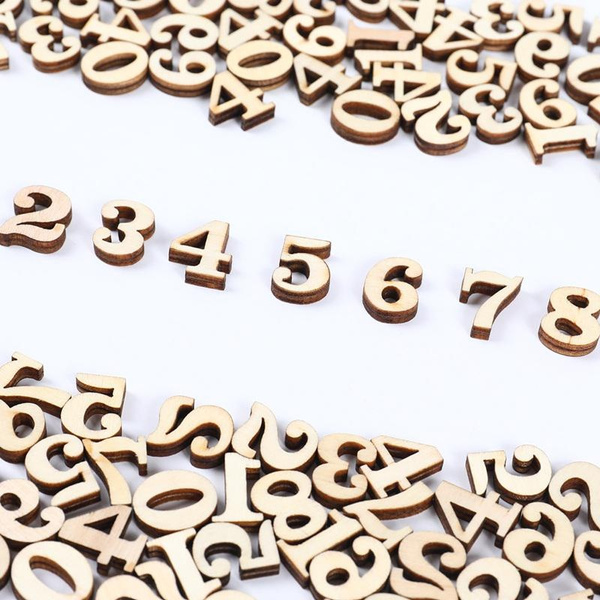 100pcs Mini Colored Wooden Alphabet Letters and Numbers for Home Decor ...