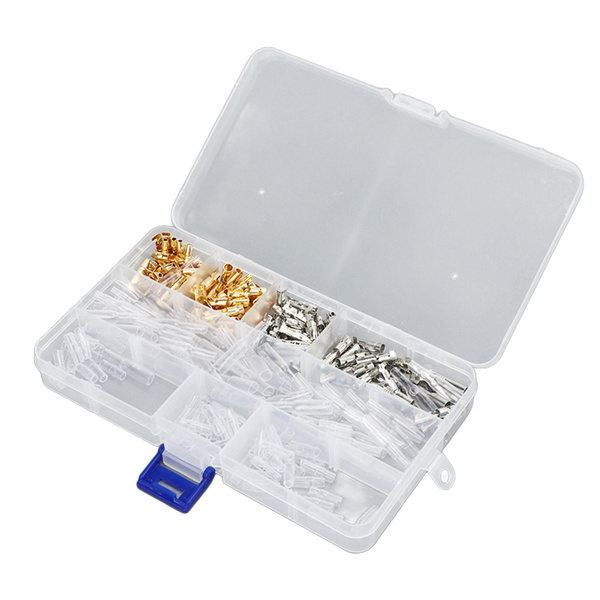 240Pcs Male Female Crimp Terminal Brass Plating Terminal Connector with ...
