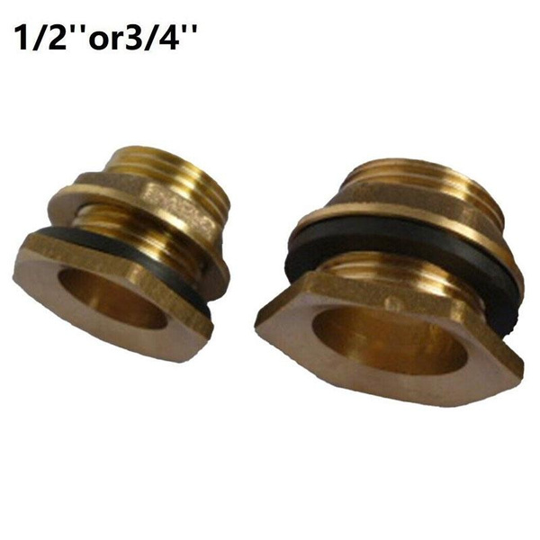 New Nozzle Hose Adapter Solid Brass Threaded Bulkhead Water Tank ...