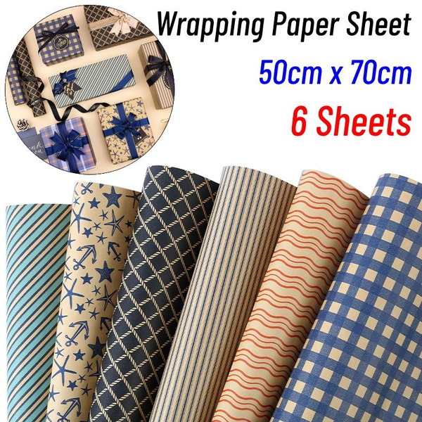 6 Sheets All Occasion Kraft Wrapping Paper Sheet Gift Wrapping Paper ...