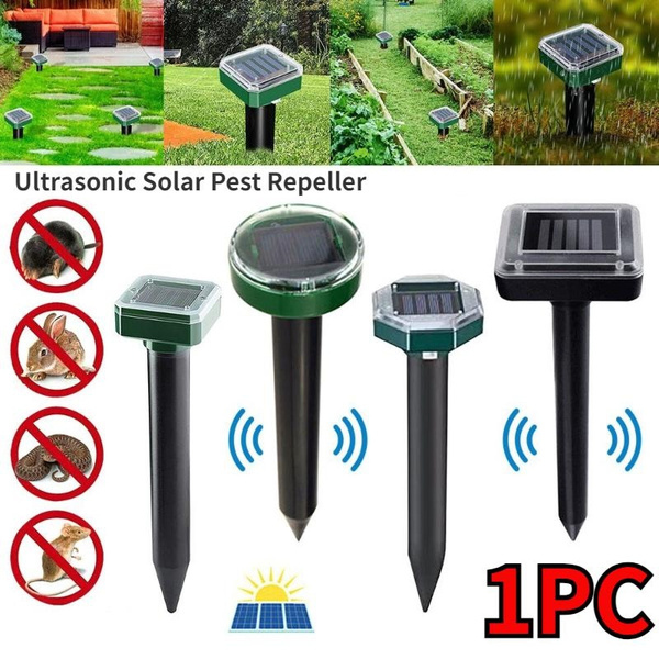 1PC Ultrasonic Solar Pest Repeller Motion Sensor Repellent Waterproof ...