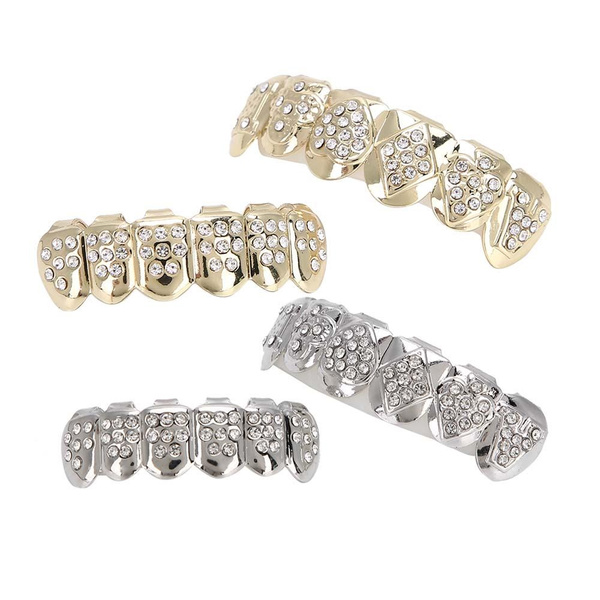 Grills Teeth, Plated Gold Hip Hop Prop Teeth Accessory Decoration for ...
