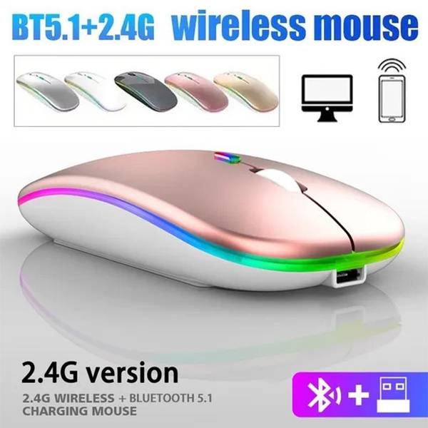 9 Colors Wireless Bluetooth Mouse Portable Magic Silent Ergonomic Mice ...