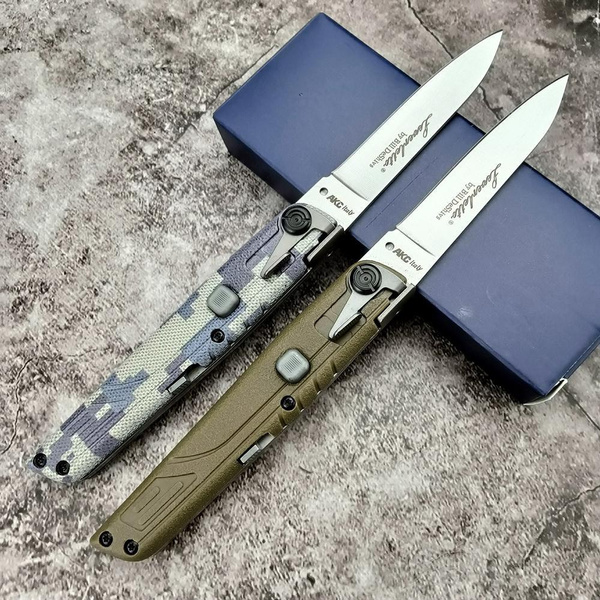 2023 New Colt II Italy AKC Survival Folding Knife 440C Blade Nylon Wave ...