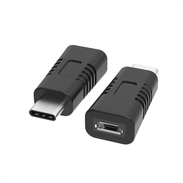 Type C Male Micro USB to Type C Anti Corrosion Black Durable Portable ...