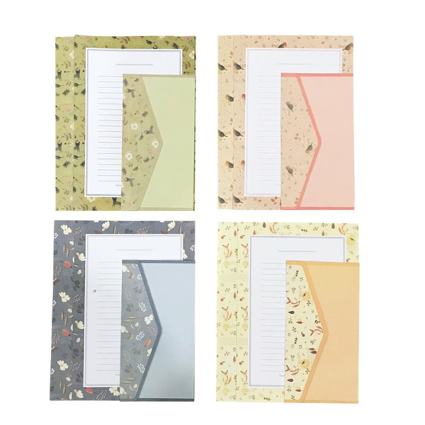 Cute Korean Lined Letter Paper and Envelopes Set,Writing Stationary ...