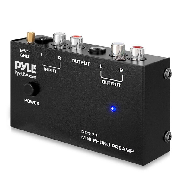 Pyle Phono Turntable Preamp Mini Electronic Audio Stereo Phonograph ...