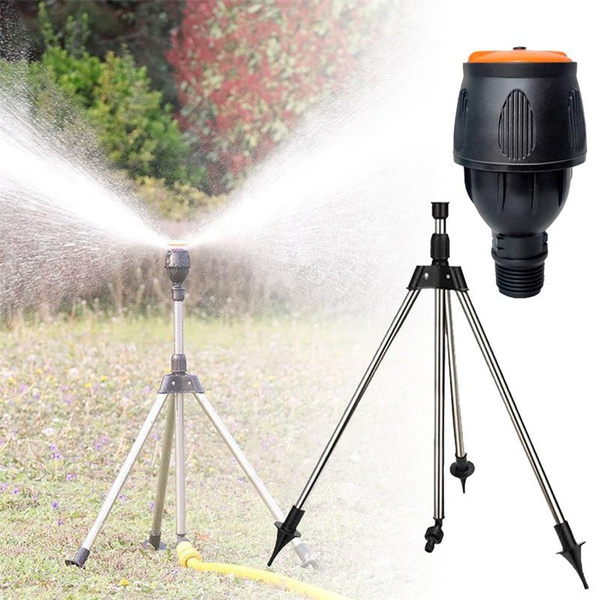 360° Rotary Irrigation Sprinkler Head With Tripod Telescopic Support ...