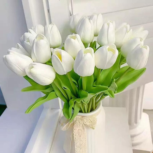10Pcs 33cm Artificial Tulips Flowers Tulip Bouquet Fake Flower for DIY ...