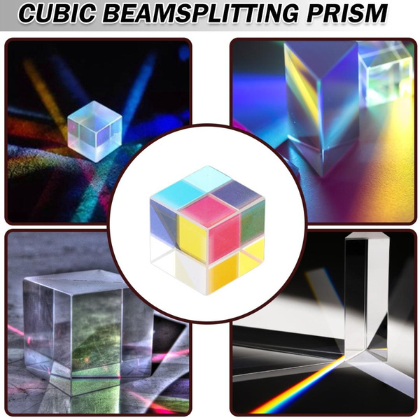 15mm Cube Prism Cubic Beam Light Splitter Defective Cross Optical Glass ...