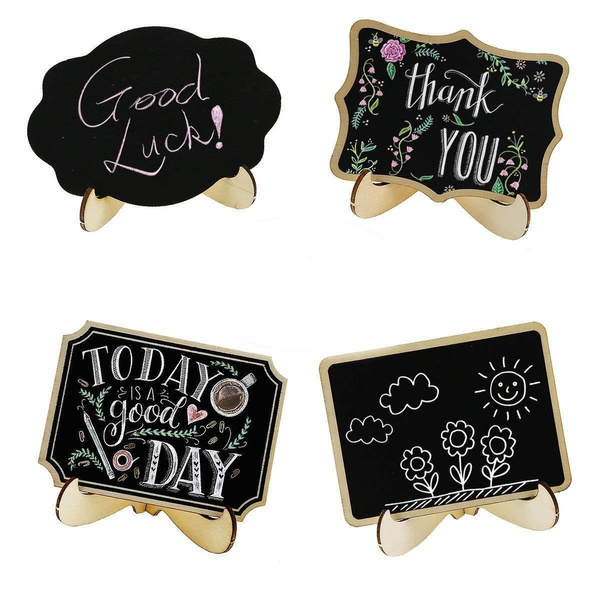 20 Pack Mini Chalkboards Signs with Easel Stand, Small Chalkboards ... 20 Pack Mini Chalkboards Signs with Easel Stand, Small Chalkboards ...