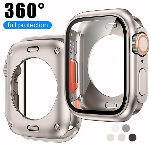 360 Glass+Case For Apple Watch 45mm 44mm Appearance Upgrade Change To ...