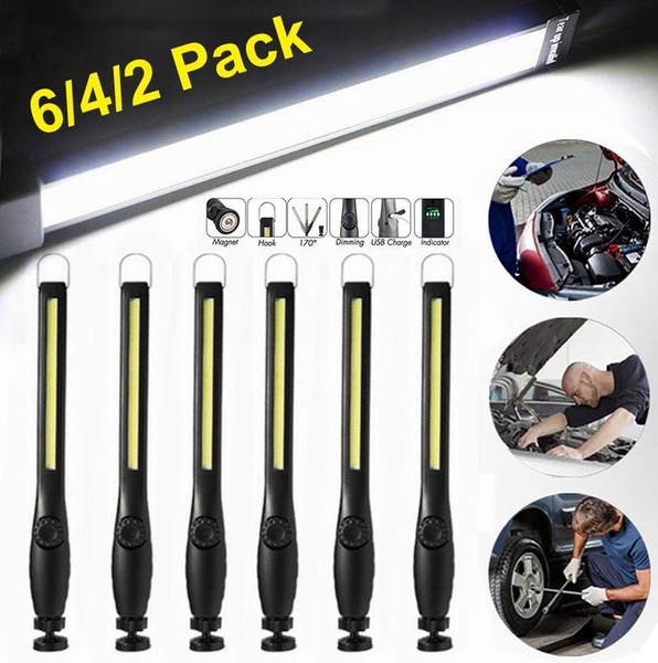 6/4/2Pack Rechargeable Magnetic Handheld Work Light USB LED Inspection ...