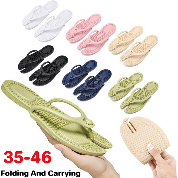 Men Flip Flops EVA Soft Slippers Breathable Shoes Folding Portable ...