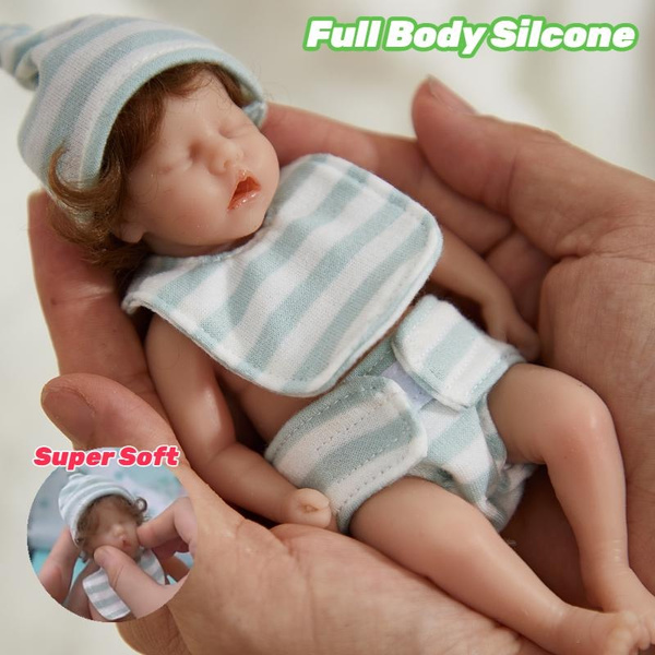 6inch 15cm Mini Reborn Baby Doll Girl Doll Full Body Silicone Realistic ...