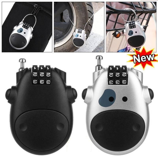 1 Pc New Helmet Code Lock Telescopic Wire Rope Anti-Theft Cable Locking ...