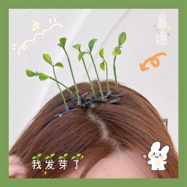 5 Pcs Funny Grass Hair Clips Bean Sprout Hair Pins For Women Girls ...