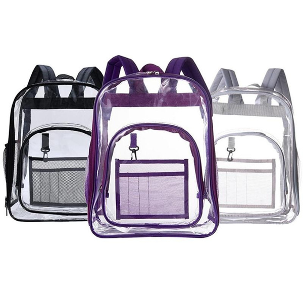 Clear Backpack,PVC See-Through Transparent Backpack Bookbag | Wish