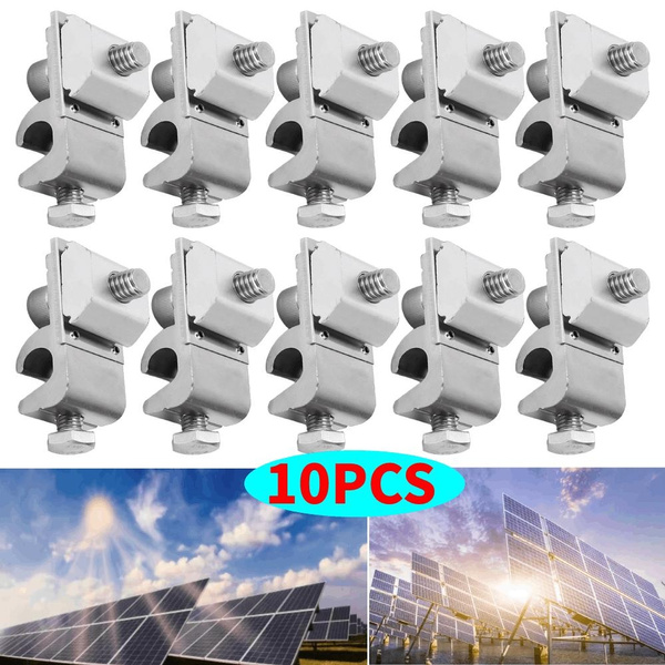 10pcs Clamp Solar Panel Earthing Clip Aluminium Solar Panel Mounting ...