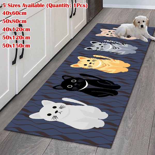 Lovely Cat Cartoon Mats Living Room Bedroom Non-slip Stairs Rugs Cat ...