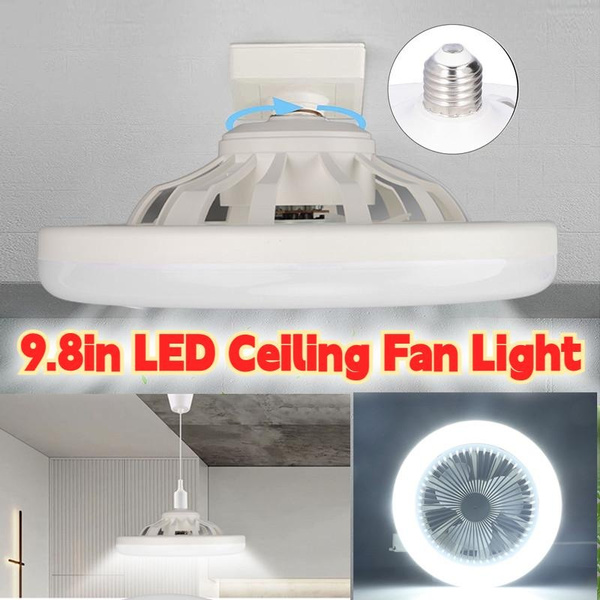 9.8in LED Ceiling Fan Light Quiet 3 Gears Ceiling Fan with E27 Lamp for ...