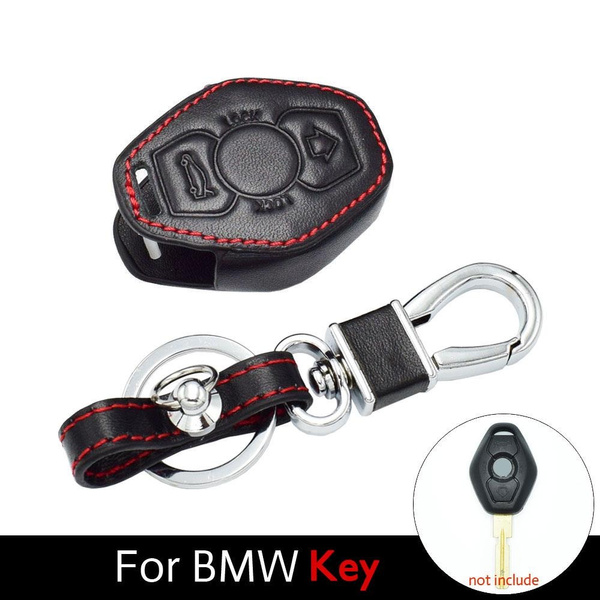 Car Leather Key Case Protector Cover Keychain Holder Set for BMW X3 X5 ...