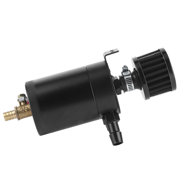 Black Oil Catch Can, 2-Port 3/8in NPT Baffled Reservoir Universal Car ... Black Oil Catch Can, 2-Port 3/8in NPT Baffled Reservoir Universal Car ...