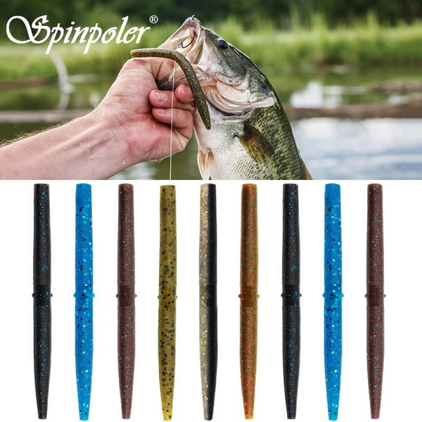 Spinpoler Senko Worm 8cm 10.5cm For Neko Rig Wacky Rig PVC Soft Plastic ...