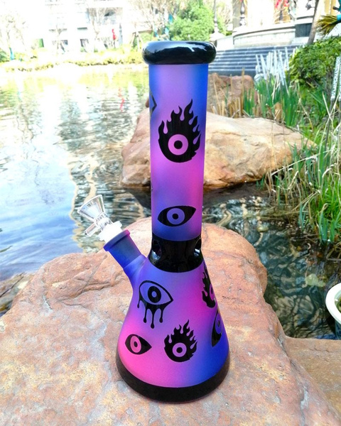 10" Hookah Glass Water Pipe Purple Color Water Pipe with Bowl (14 Mm ...