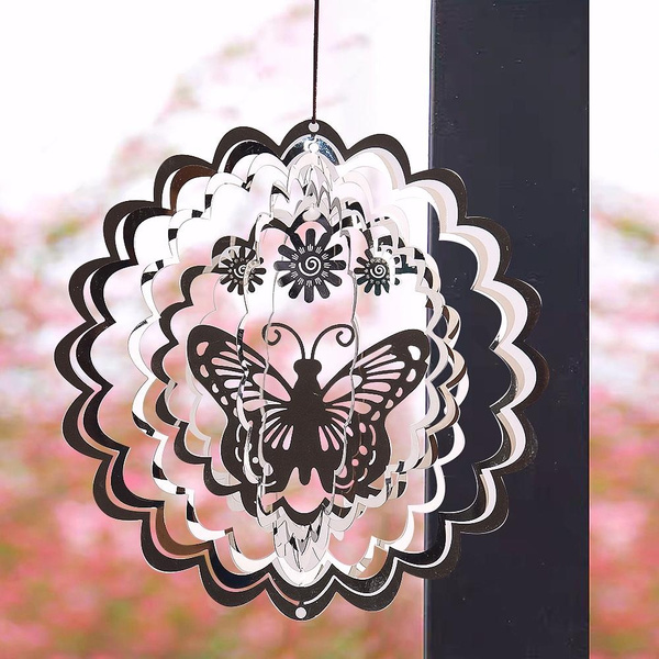 1pc Butterfly Wind Spinner Sublimation Aesthetic Yard Garden Hanging ...