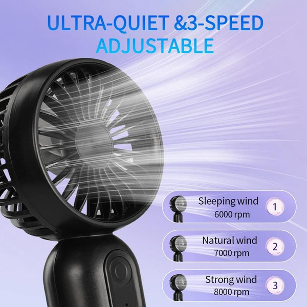 3 Speeds Portable Handheld Mini Fans Usb Rechargeable Personal Fan ...