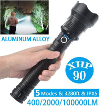 Rechargeable Led Flashlight High Lumens, 4000/8000/90000 High Lumens ...