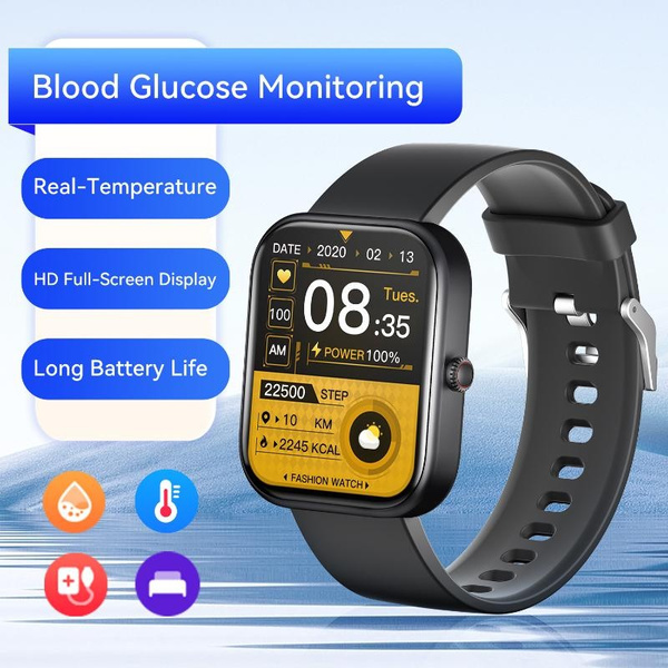 NEW Smartwatch with Blood Glucose,2 inch Smartwatch Diabetic Watch ...