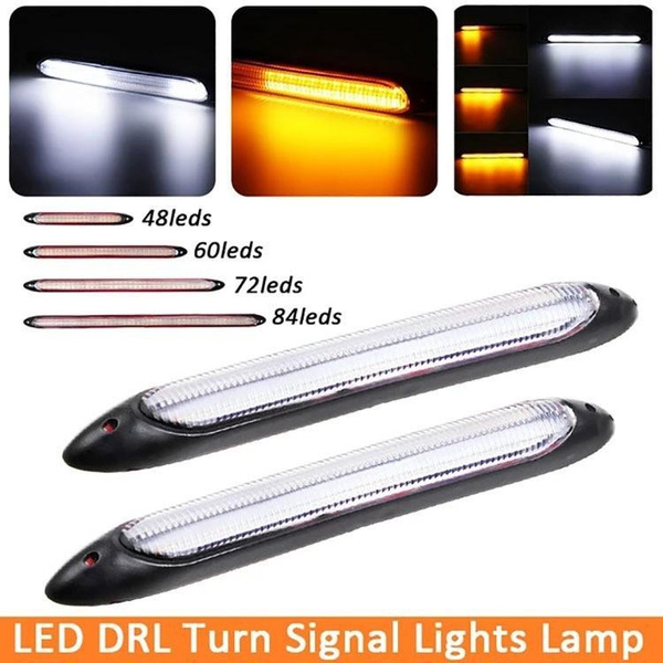 1Pair Start Scanning New LED Car Daytime Running Lights Streamer Turn ...