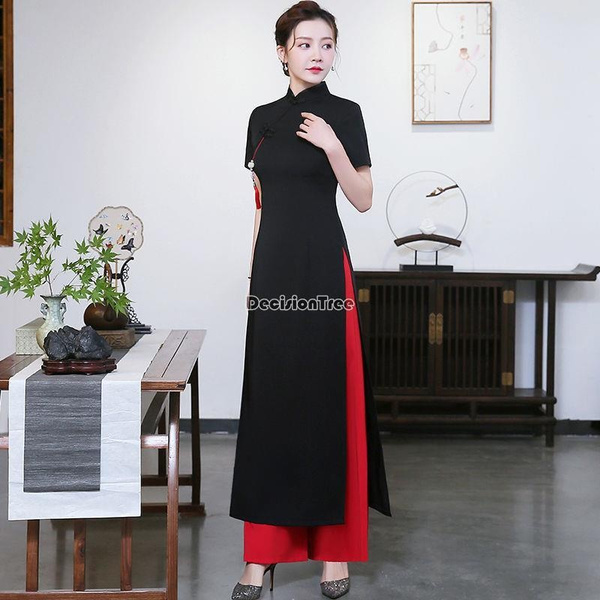 2023 Traditional Clothing Vietnam Aodai Vintage Qipao Dress 5XL Women ...