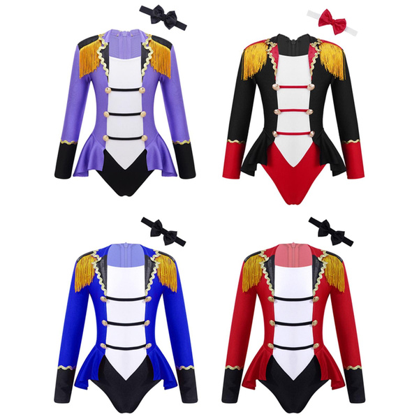 Kids Girls Ringmaster Circus Fancy Dress up Costume Long Sleeve ...