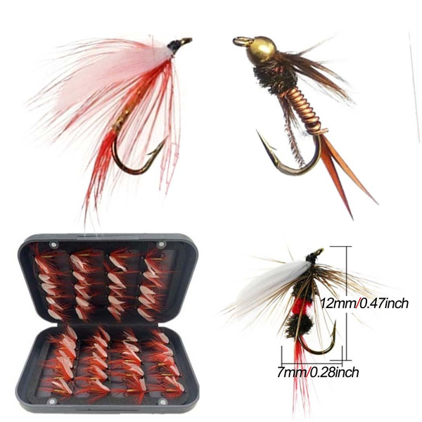 6/12/24/Pcs/Box Trout Fly Fishing Flies Kit Nymphs Flies Wet Flies Dry ...