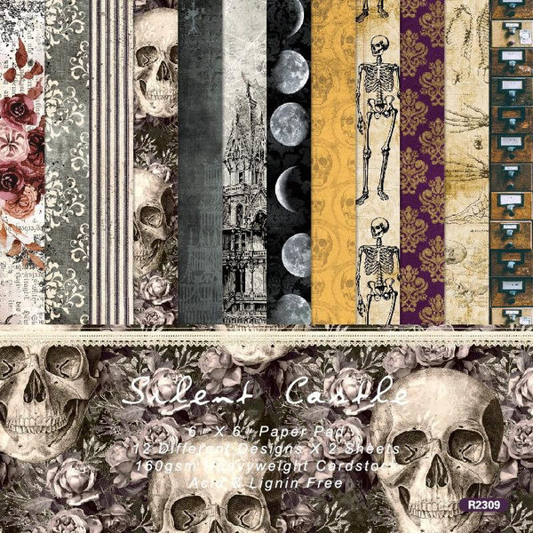 Skeleton Scrapbooking Paper Pack of 24 Sheets Handmade Craft Paper ...