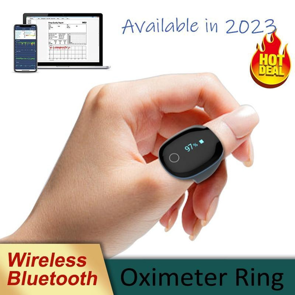 Wireless SpO2 Monitor with Bluetooth App Wellue O2Ring Rechargeable ...