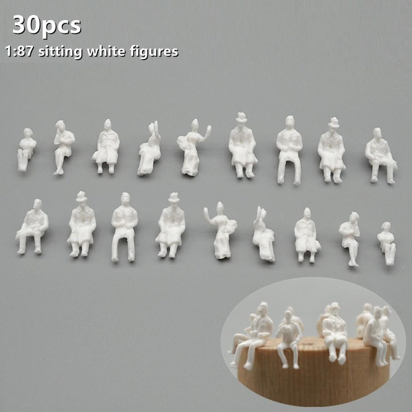 1:87 Scale Micro People Model Sitting White Figures Train Mini People ...