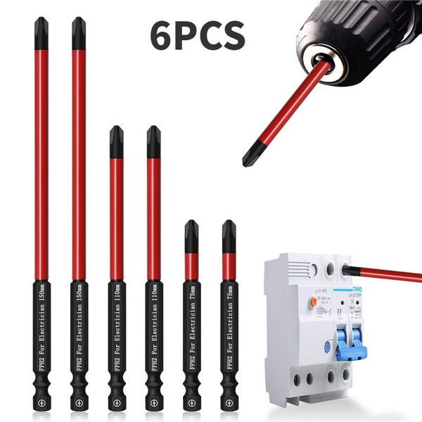 Phillips Slotted Bit for Electricians,Anti Slip Screwdriver Bit 6PCS ...