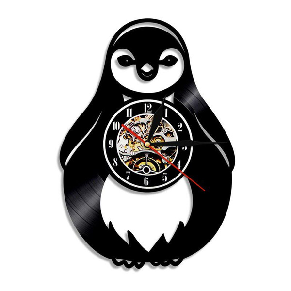 Antarctic Penguin Led Vinyl Clock Wall Light Color ChangeVintage ...
