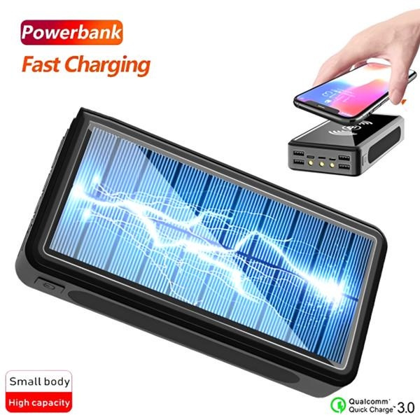 Power Bank Solar External Battery High Capacity 4usb Ports Phone ...
