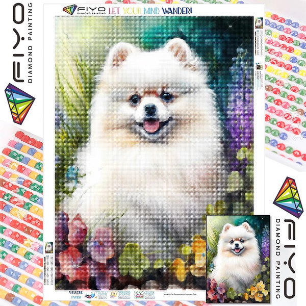 FIYO DIY 5D Dog Diamond Painting Full Drill with Number Kits Home and ...