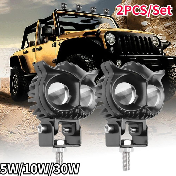 2PCS Dual Color Led Motorcycle Fog Light Owl Auxiliary Fog Lamp ...