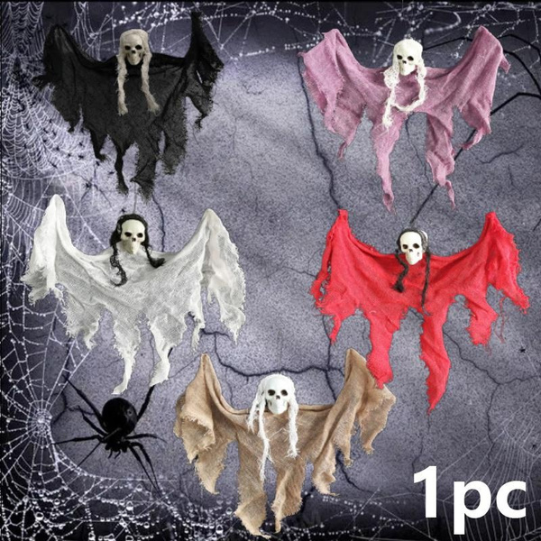 Halloween Hanging Skull Head Ghost Haunted House Escape Horror Props ...