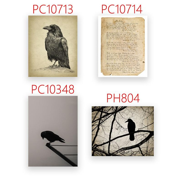 Vintage Raven Art Print The Raven Edgar Allan Poe Poem Poster Gothic ...
